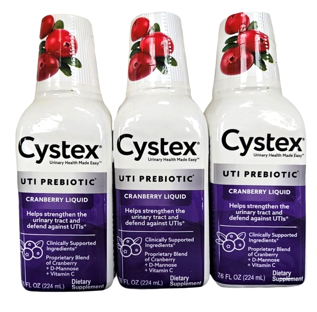 Cystex Cranberry LIQUID for Urinary Health 7.6oz ( 3 pack ) NEW LOOK ...