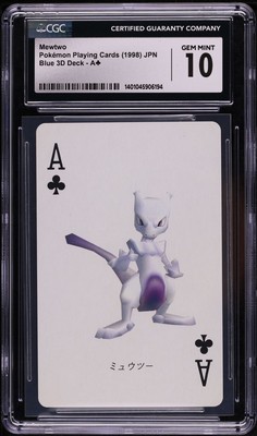 CGC 10 Pokemon Stadium Blue Mewtwo Ace of Clubs Playing Card 1998 | eBay