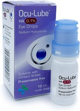 3x Ocu-lube Carmellose 1 Eye Drops 10ml - Contact Lens Friendly for Dry ...