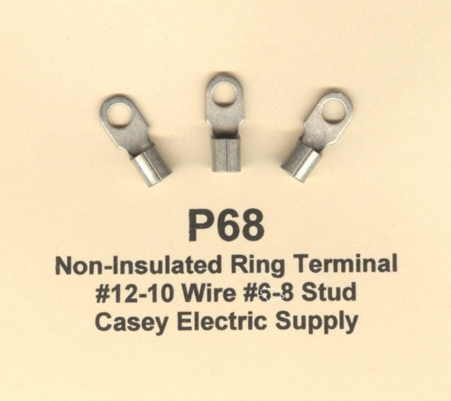 50 Non-Insulated RING Uninsulated Terminal Connector #12-10 Wire #8 ...