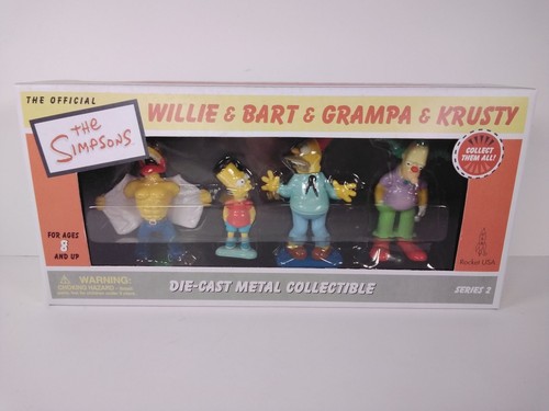 The Simpsons Willie, Bart, Grampa, & Krusty Diecast Metal Collectible ...