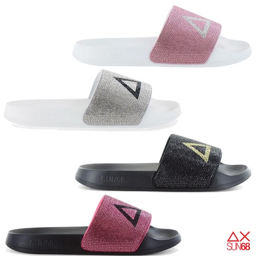 SUN68 Slippers Logo Strass - Women Sandals Slides New | eBay