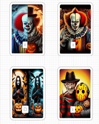 Horror Halloween Credit Debit Card Skins Pennywise Freddy The Crow ...