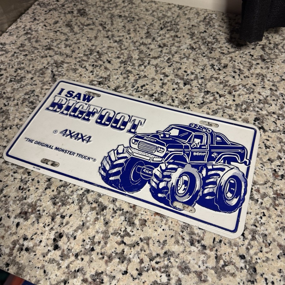 1988 Bigfoot Monster Truck Booster License Plate I Saw Bigfoot Ford 4x4 ...
