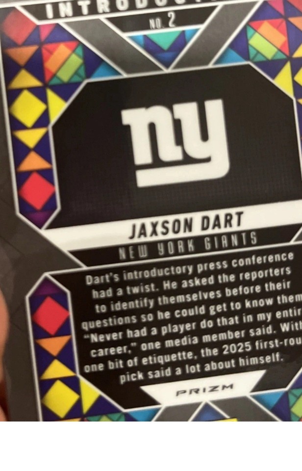 JAXSON DART 2025 Mosaic Introductions #2 RC No Huddle Disco Prizm New ...