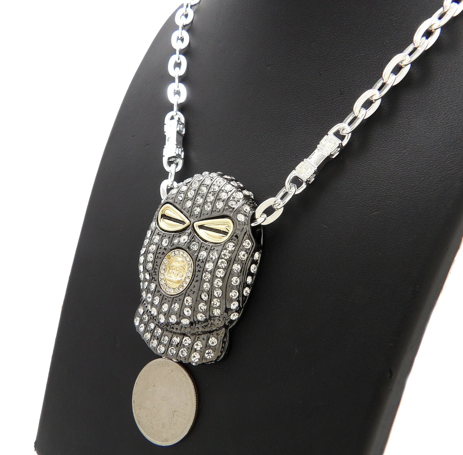 New Iced Goon Mask Pendant 6mm/30" Link Chain Hip Hop Necklace ...