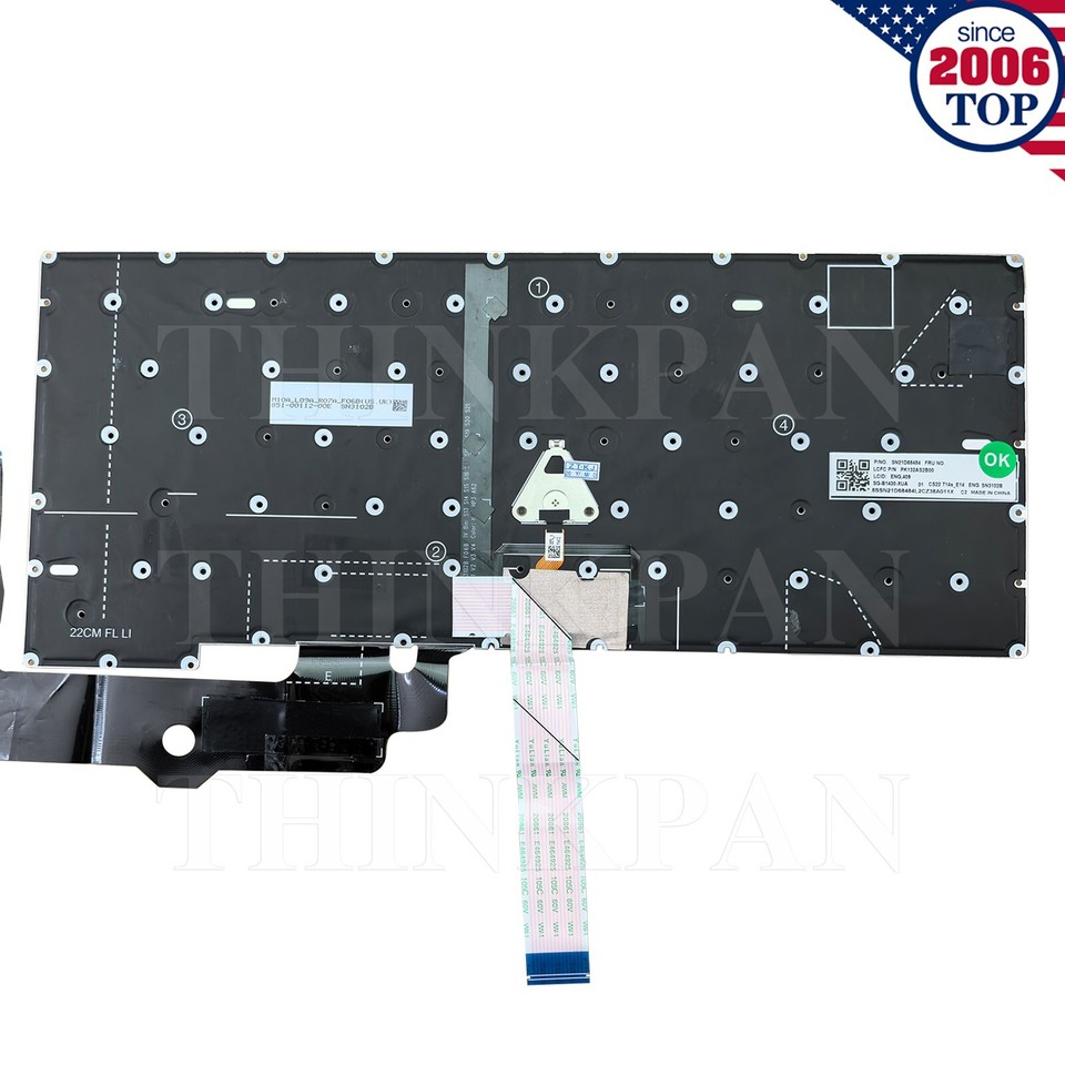 New US Keyboard Backlit for Lenovo Thinkpad T14s Gen 3 Gen 4 E14 Gen 5 ...