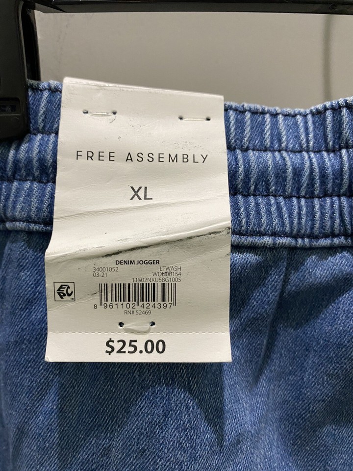 New!Free Assembly Denim Jogger Jeans. Size XL. Great For Your Casual ...