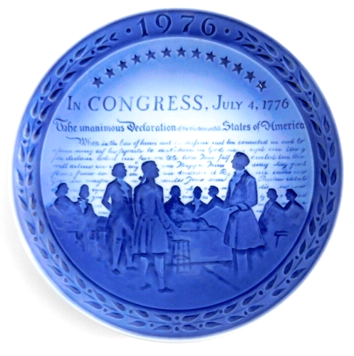 Royal Copenhagen Denmark US Bicentenary Plate July 4th 1776 Declaration ...