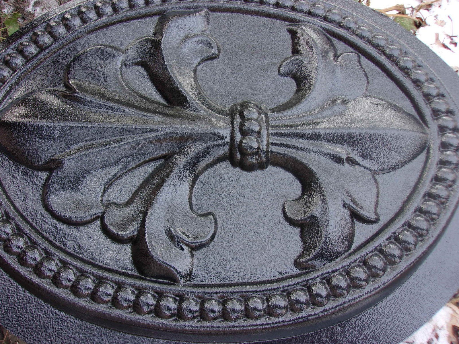 Fleur de lis plastic plaque mold 16" x 12" x 1" thick concrete plaster ...