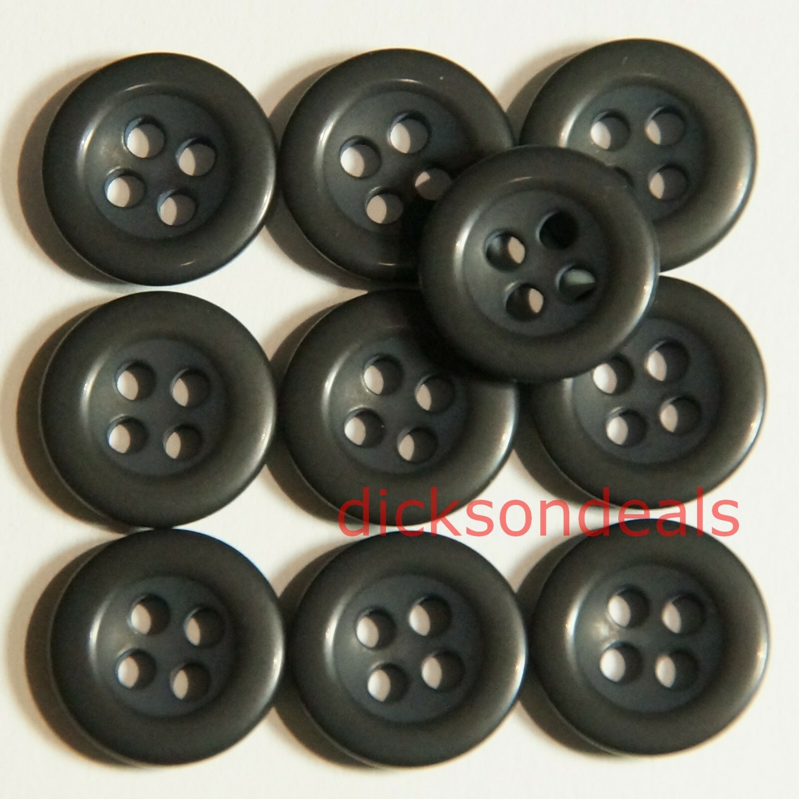10 Trouser Buttons 15mm 4 Hole Choose Black Navy Brown Fawn Green White ...