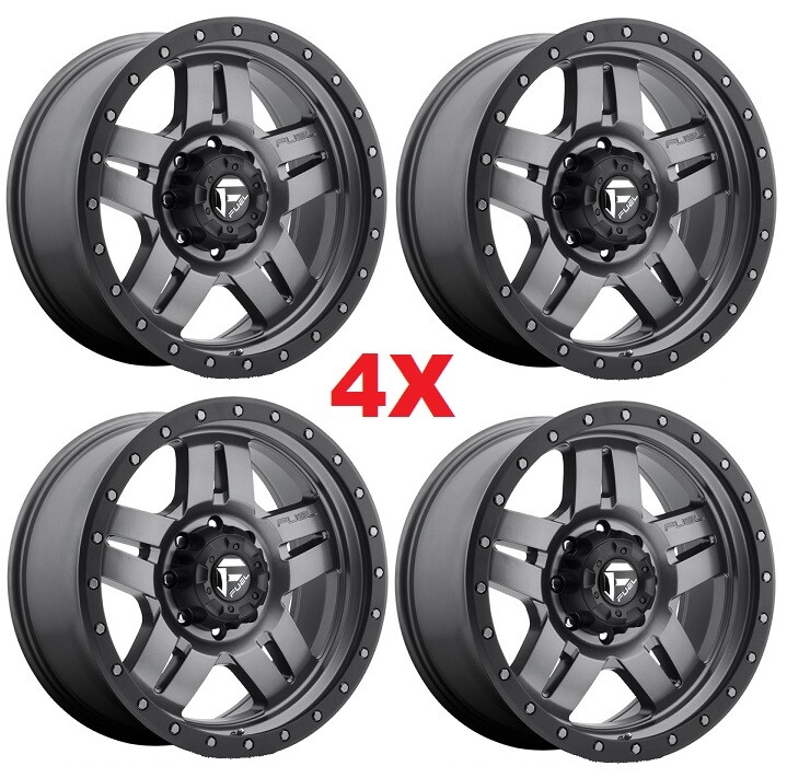 20 GUNMETAL GRAY GREY FUEL WHEELS RIMS FITS SIERRA SILVERADO CHEVROLET ...
