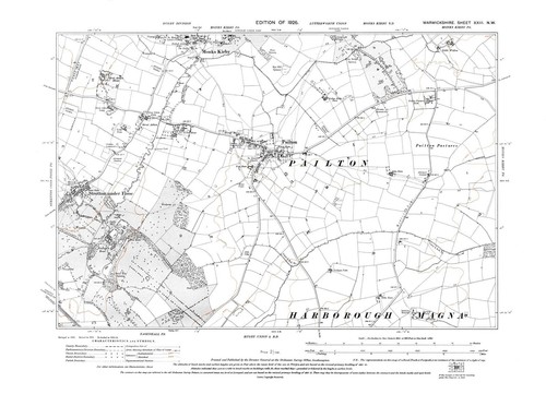 Old Map of Pailton, Monks Kirby, Warwickshire -1926- Repro 23 NW | eBay