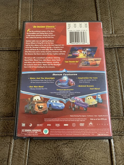Cars Dvd Full Screen 2006 Disney | eBay