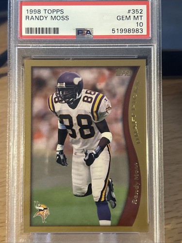 1998 Topps Randy Moss Draft Picks Rookie Card PSA 10 - Vikings/Patriots ...
