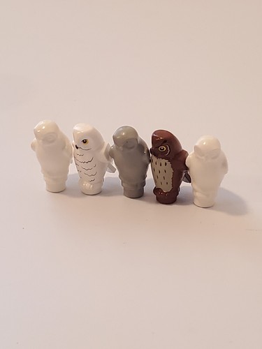 LEGO Harry Potter Owl Hedwig Lot of 5 Owls Snowy Brown Gray Magic Bird ...