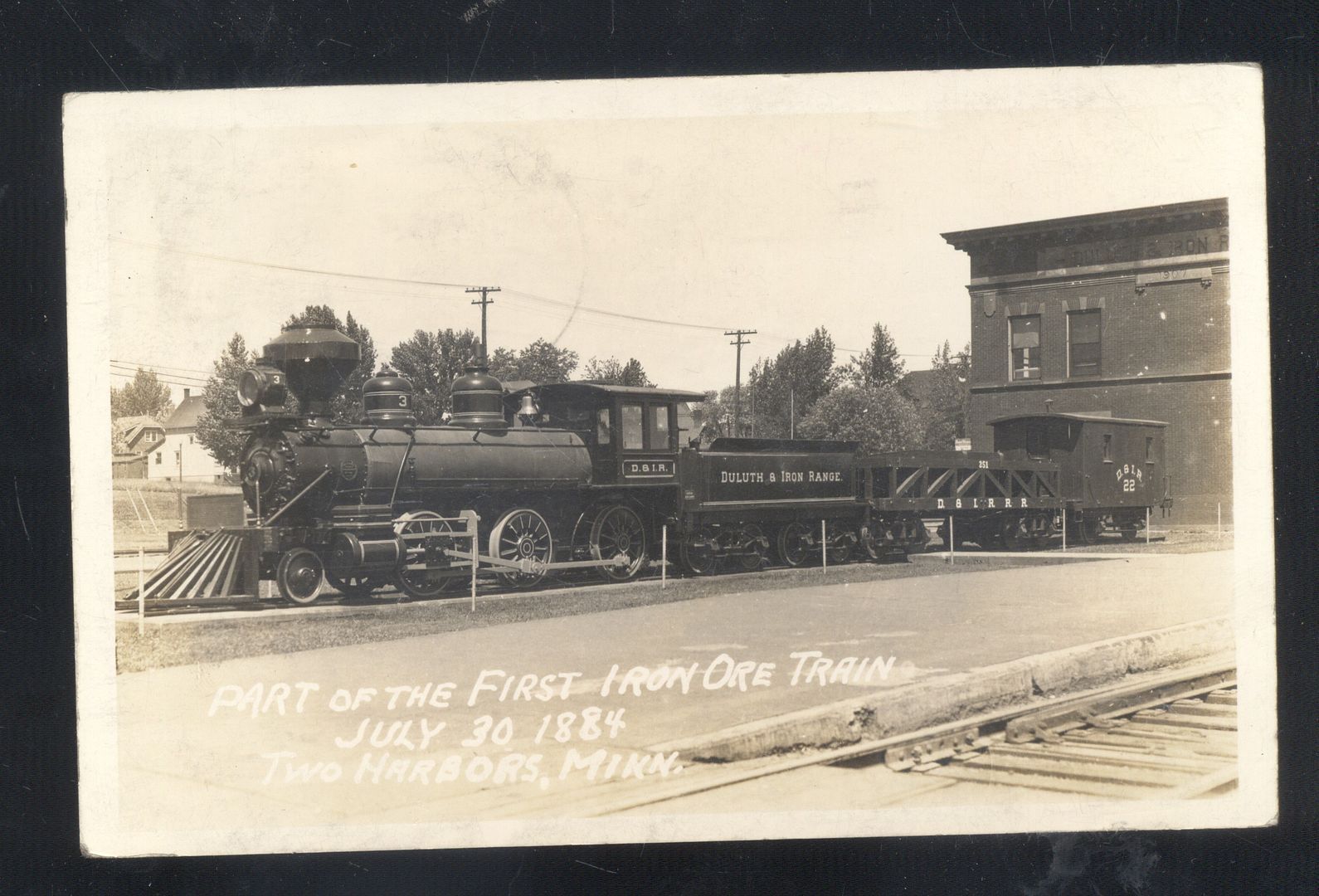 RPPC TWO HARBORS MINNESOTA FIRST IRON ORE RAILROAD TRAIN REAL PHOTO ...