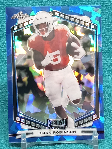 2022 Leaf Metal Draft Bijan Robinson Rookie Card Blue Crystal Atlanta ...