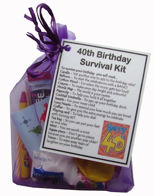 40th, 50th, 60th, 65th, 70th, 80th Birthday Survival Kit Gift for ...