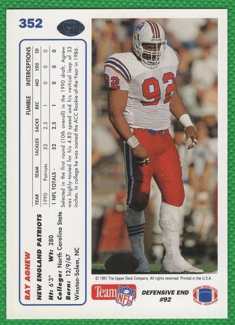 1991 Upper Deck - #352 Ray Agnew for sale online | eBay