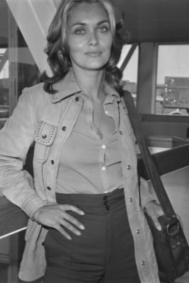 British actress Alexandra Bastedo at Heathrow Airport in London en ...