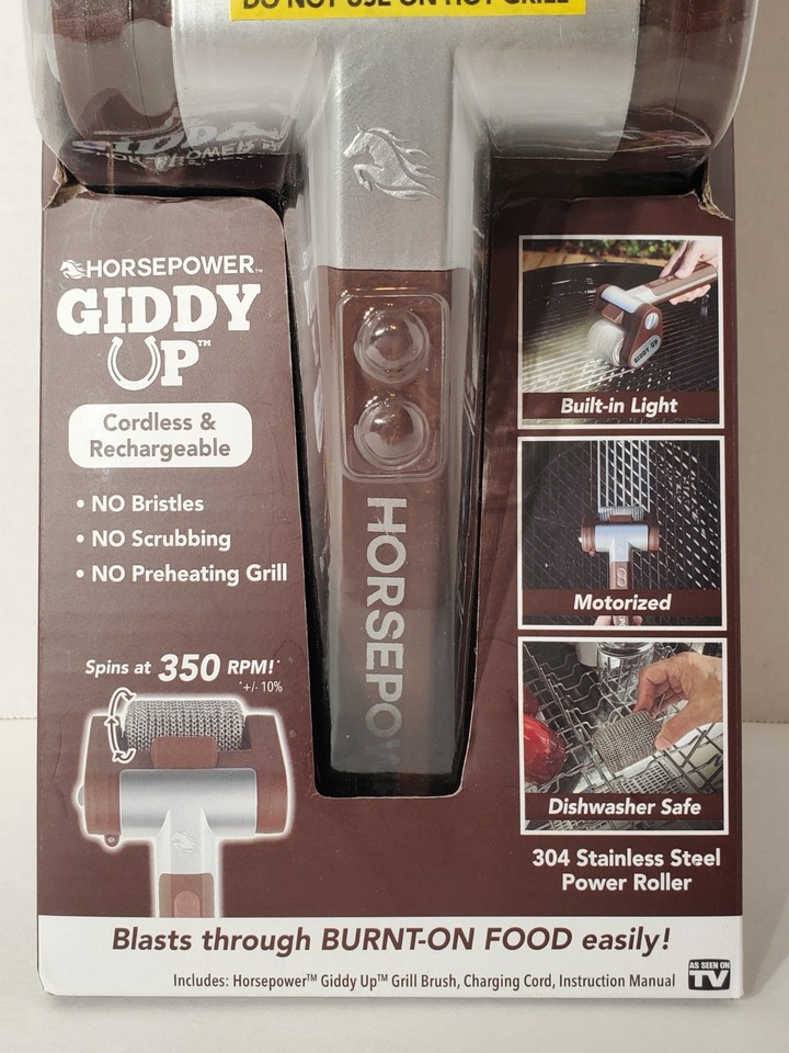 HorsePower Giddy Up Grill Cleaner AS-SEEN-ON-TV, Cordless, Rechargeable ...