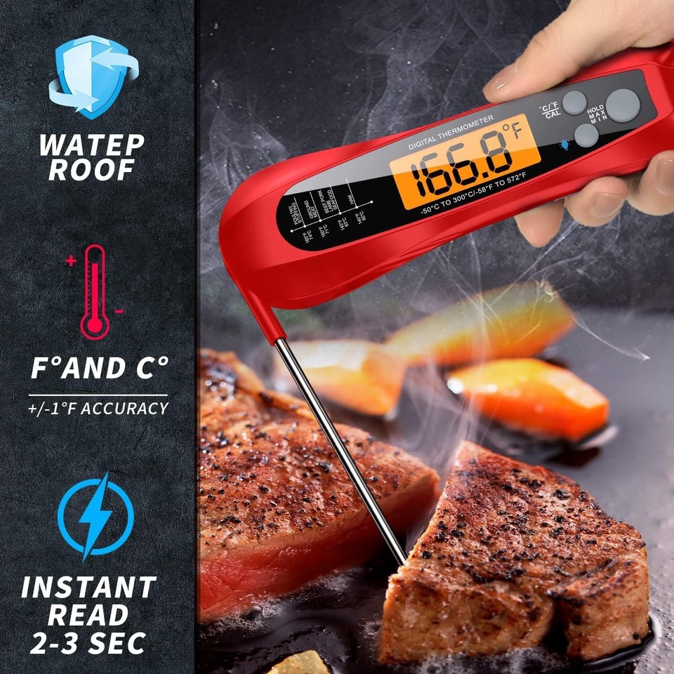 NIUTA Meat Thermometer Digital 1 Sec Instant Read, NIST Certified ...