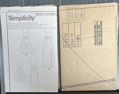 R10174 8916 Simplicity Cynthia Rowley Back Wrap Dress in two lengths 12 ...