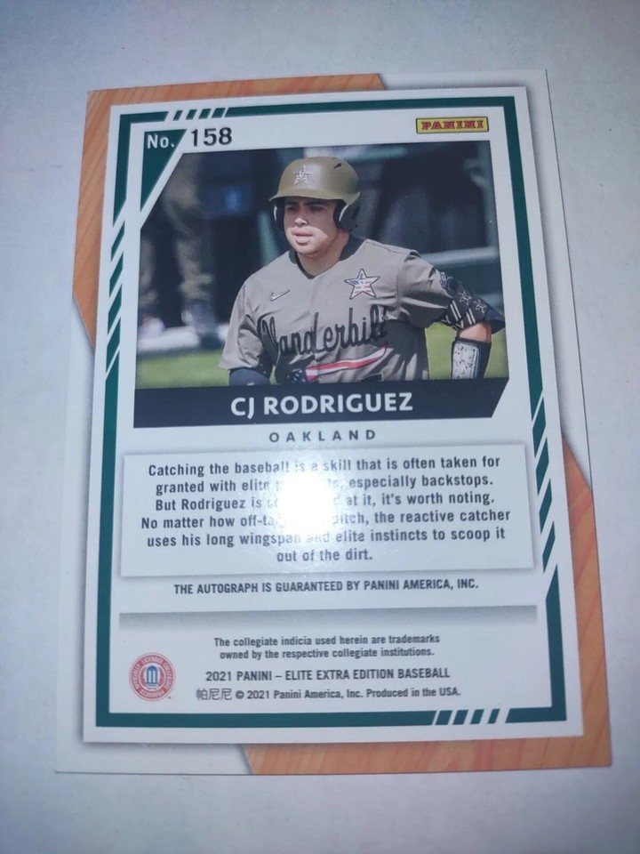 2021 Panini Elite Extra Edition CJ Rodriguez Rookie Autograph refractor ...