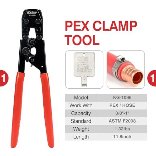 PEX Clamp Tool Kit 3 8-1 w Rings & Tubing Cutter - All-in-one Crimping ...