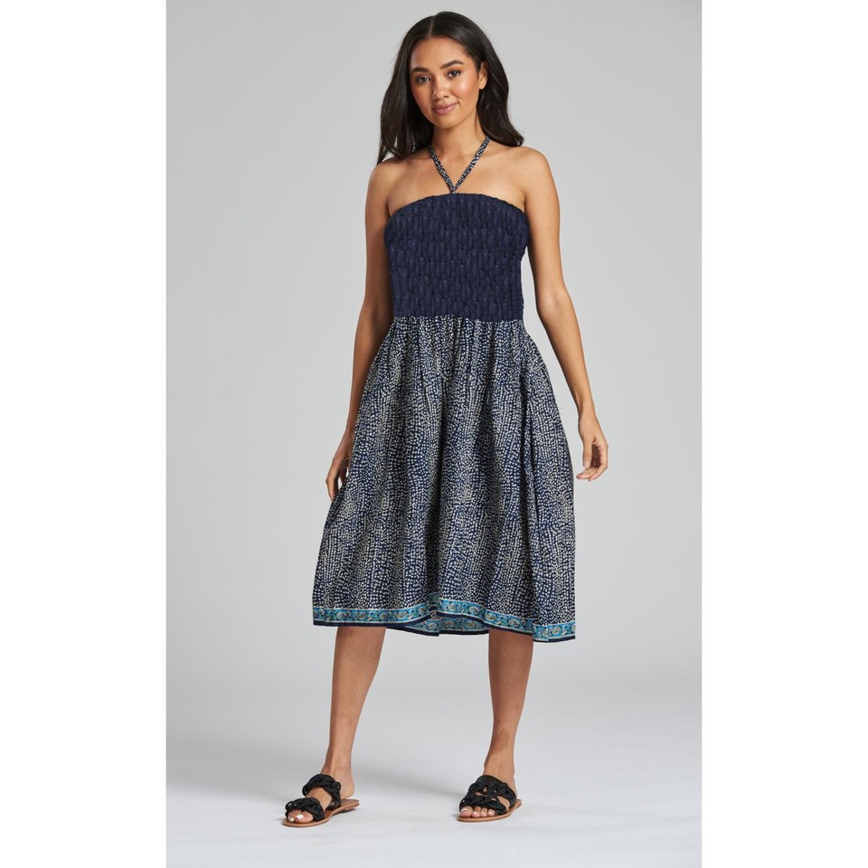 Womens Ladies Summer Beach 3 in 1 Bandeau Strapless Sun Dress Skirt ...