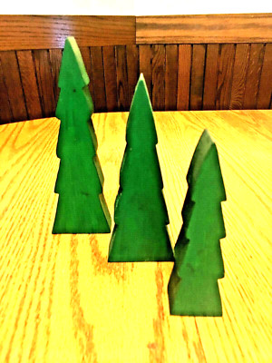Small Wooden Pine Tree Trio Set - (3) | eBay