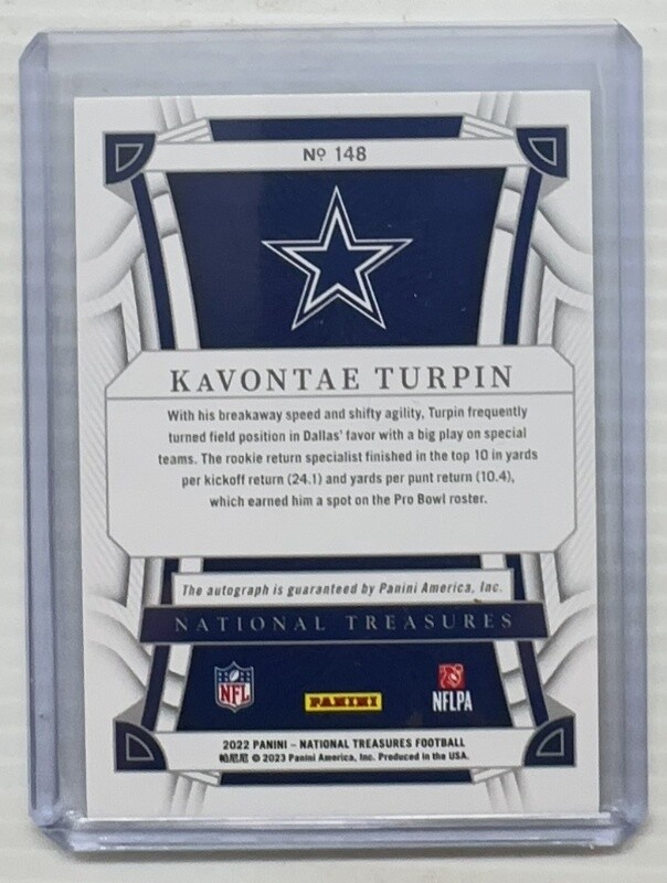 2022 National Treasures KaVontae Turpin Rookie Auto Autograph RC #3/99 ...