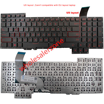 New for Asus G751 G751JL G751JM G751JT G751JY Laptop Keyboard US RED ...