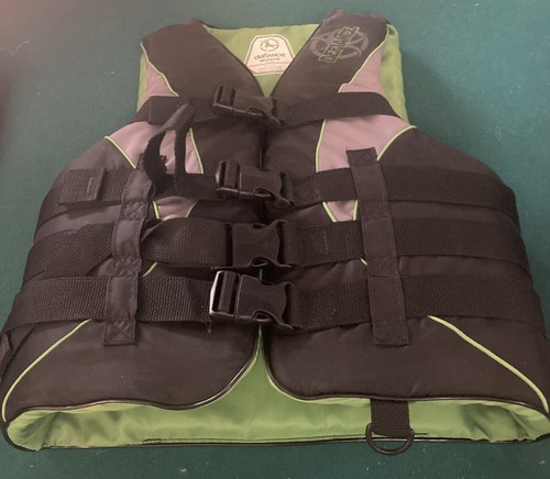 Defiance Adult Life Jacket Vest Size Small Medium Green & Black Great ...