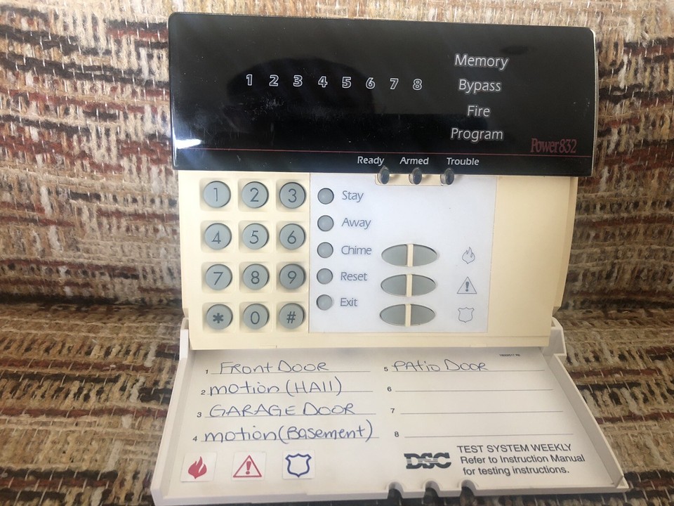 Used UNTESTED DSC Power Series 832 8 Zone LED Security Alarm Keypad | eBay