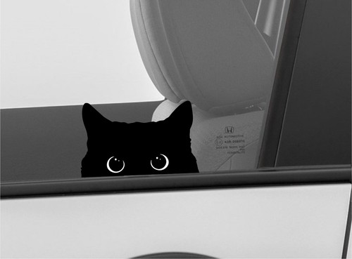 Black Cat Peek Peeker Peeking Window Vinyl Decal Cat Kitty Kitten ...