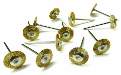 Crimped Brass Wire Wheel Brush Mounted 3/4" Diameter on 3/32" Shank 12 ...