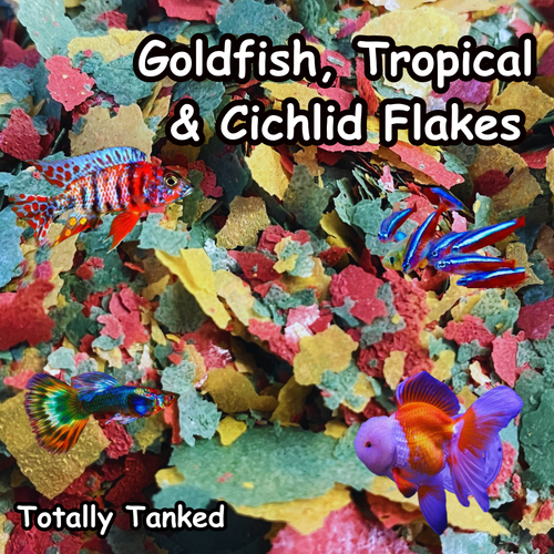 TANKED Thin Small Goldfish Tropical Cichlid Flakes Pond Fish Food Bulk ...