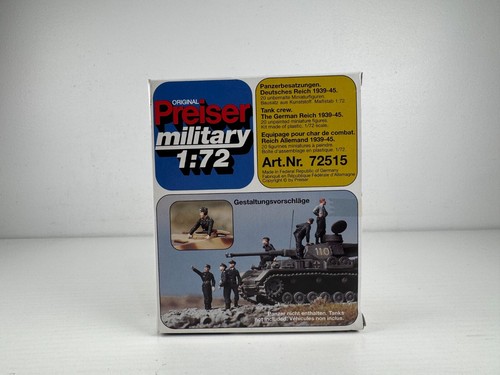 Preiser German Reich Tank Crew Military Army 1/72 Scale Plastic Model ...