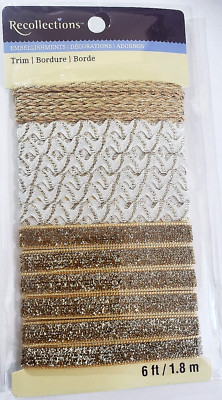 RECOLLECTIONS Embellishments Designer Trim Assortment - GOLD - 6 ft | eBay