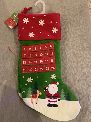 Set of 2 Christmas Stockings - Countdown to Christmas | eBay