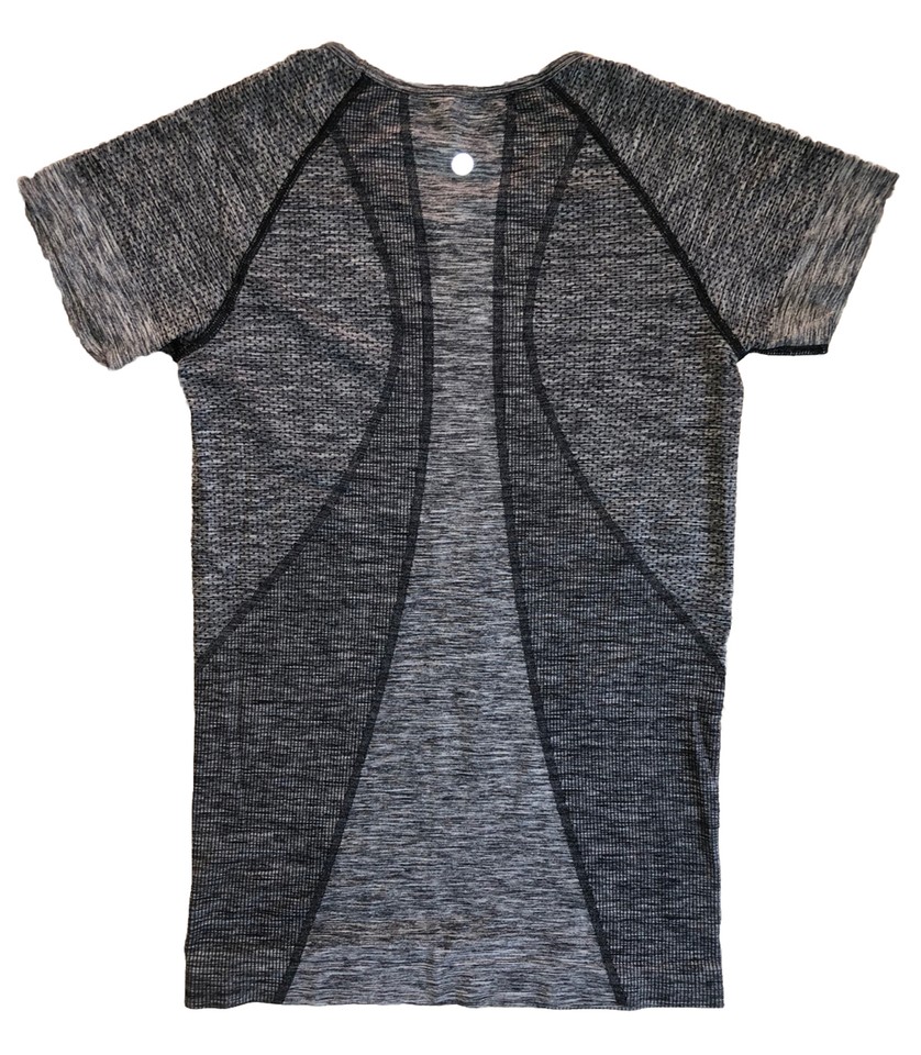 Zella Heather Gray Two Tone Bodycon Structured Short Sleeve T Shirt S ...