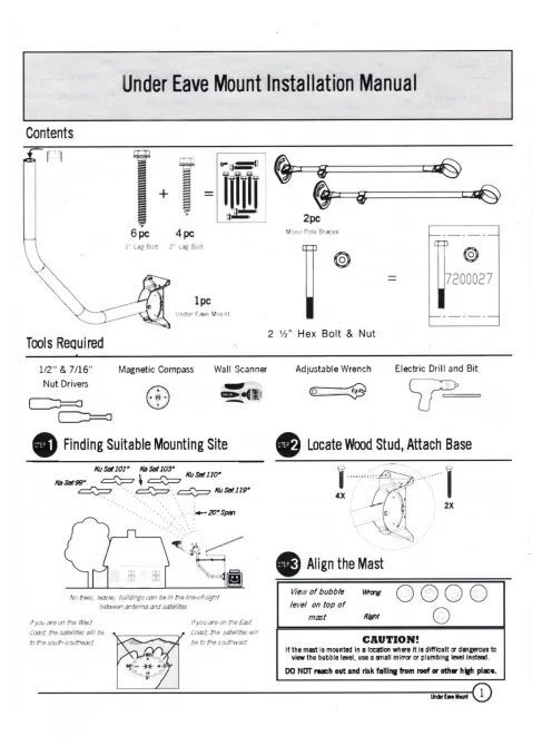 SatelliteSale Under Eave Mount 2" O.D. Heavy Duty Mounting Mast | eBay
