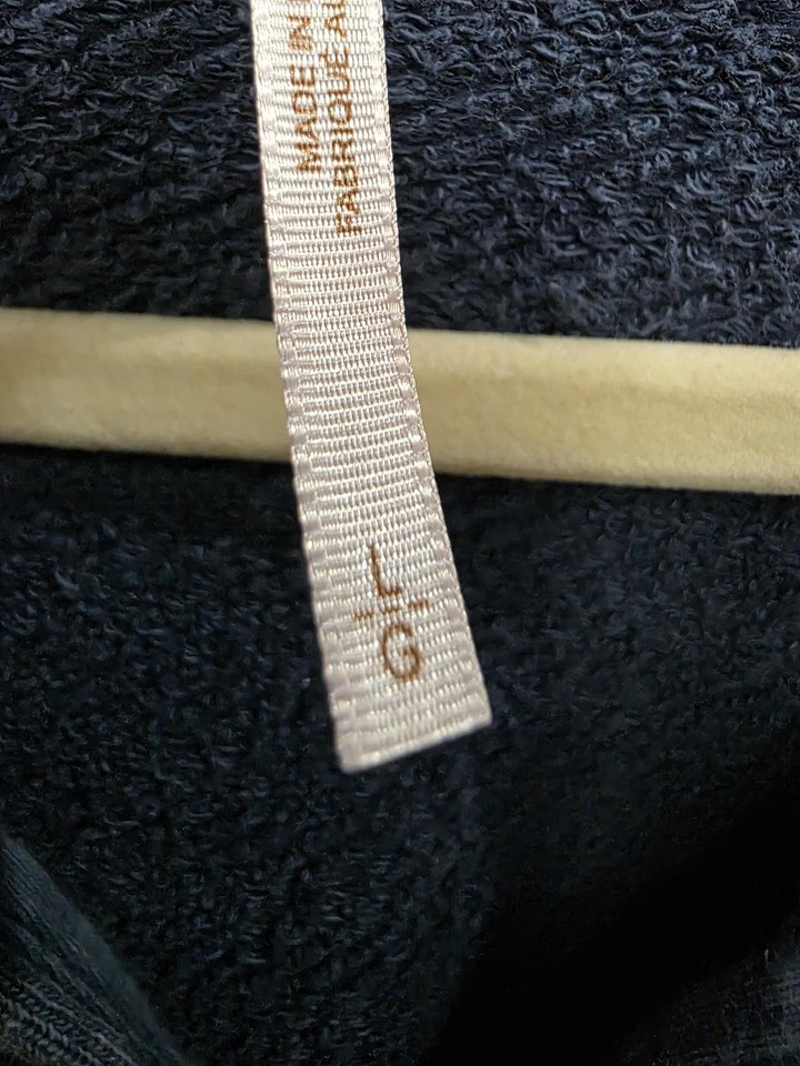 Free People Coat Womens Large Blue Hooded French Terry Long Zip Hoodie ...