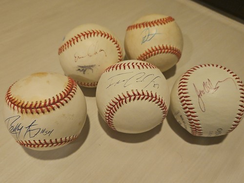 lot 5 signed baseballs autographed mlb baseball american league al ...