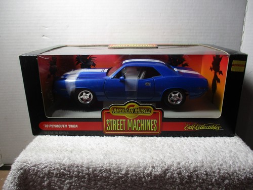 1/18 AMERICAN MUSCLE '70 PLYMOUTH CUDA STREET MACHINE BLUE | eBay