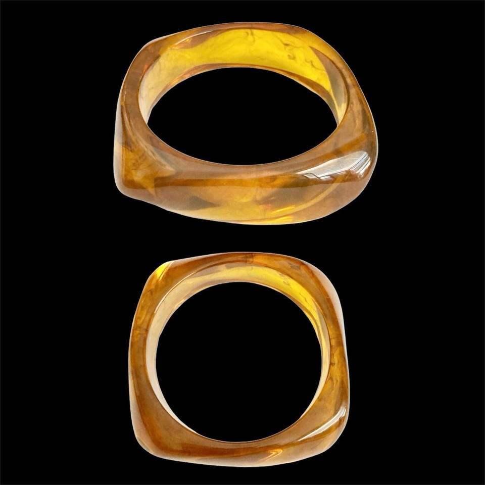 Vintage Lucite Acrylic Faux Honey Amber Tortoise Shell Bracelet Bangle Retro 8" | eBay