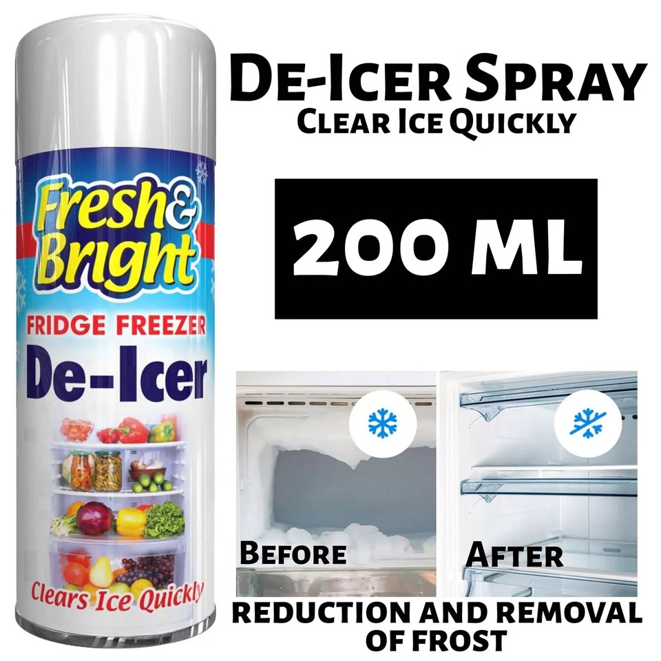 3 x FRIDGE FREEZER DE ICER SPRAY 200ML DEFROST ICE QUICKLY ANTI ...