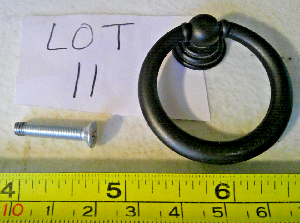 Manzoni Classic Round Drop Pull Knob ~Lacquered Bronze ~ 1.5"~ Plate .5 ...